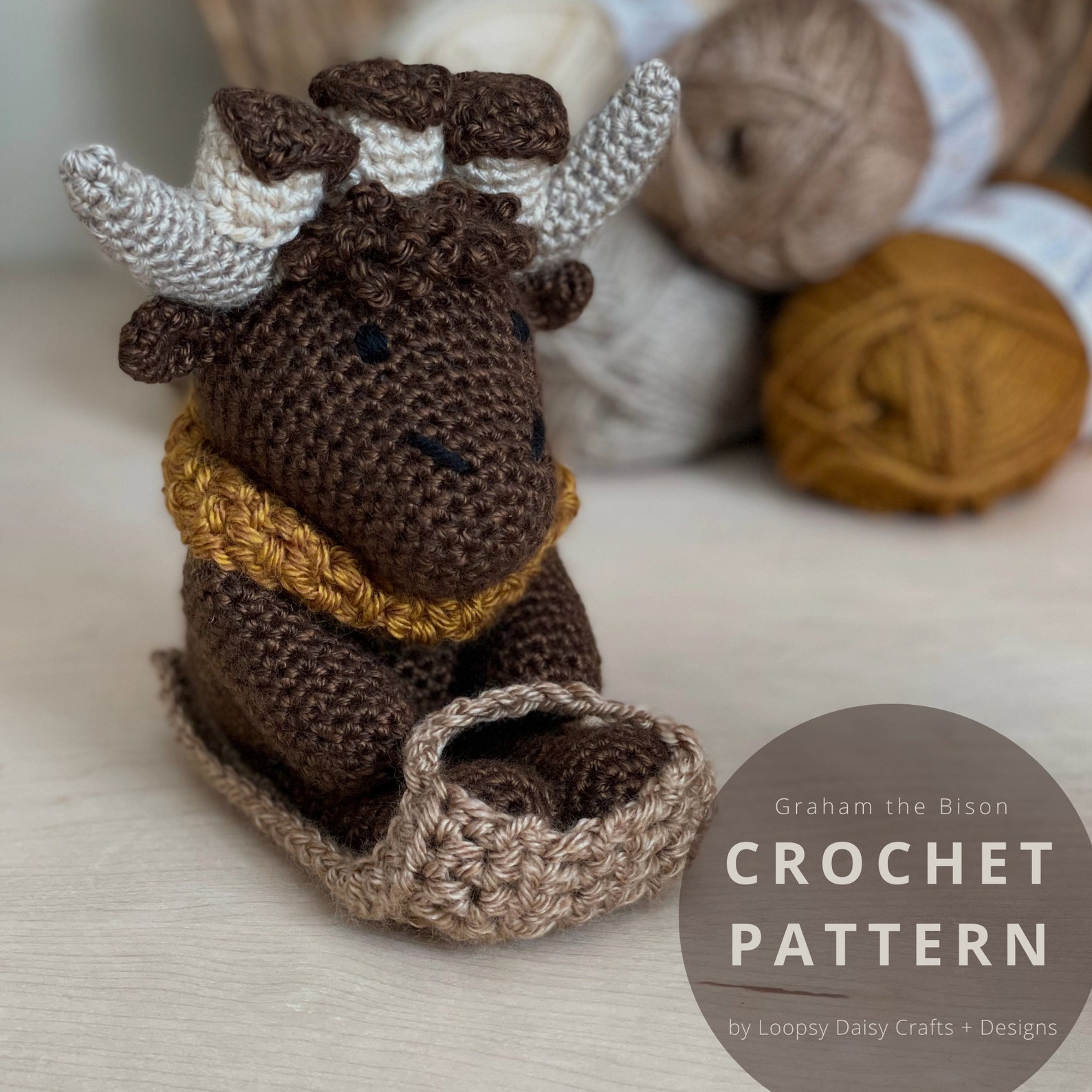 Bison Crochet Pattern | Amigurumi Buffalo Stuffed Animal (PDF Pattern ...
