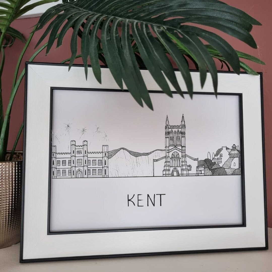 Kent Skyline A4 Print - Etsy