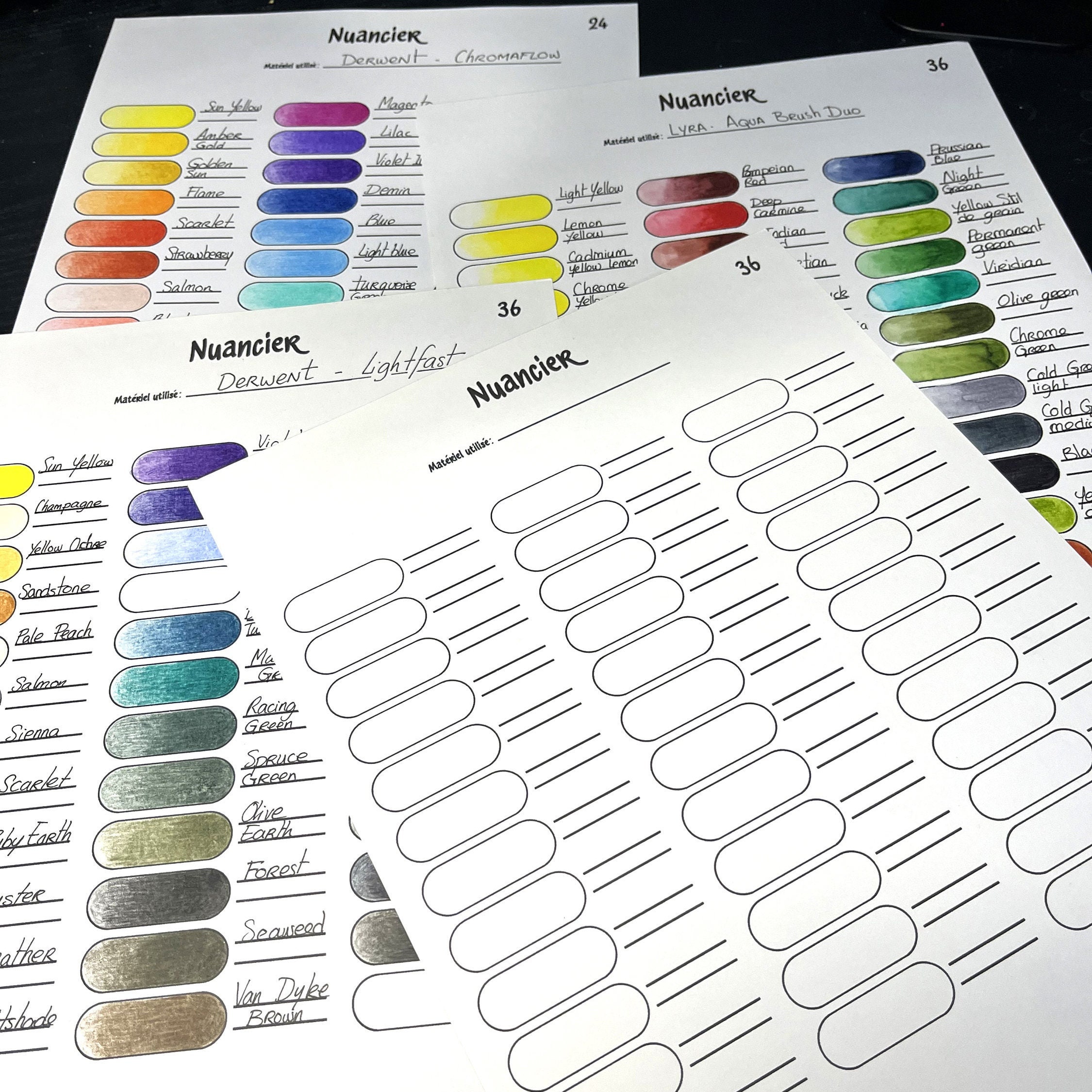 Color Chart to Fill Out Empty Swatch Chart - Etsy