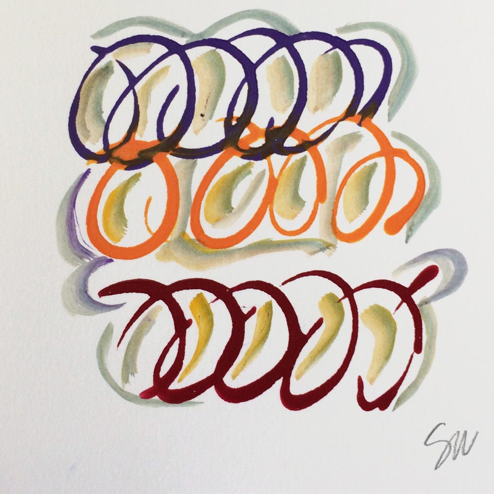 Infinite Loop Watercolor Pen & Ink - Etsy