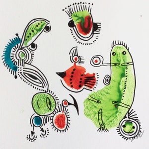 Pick-a-dilly Watercolor Pen & Ink - Etsy