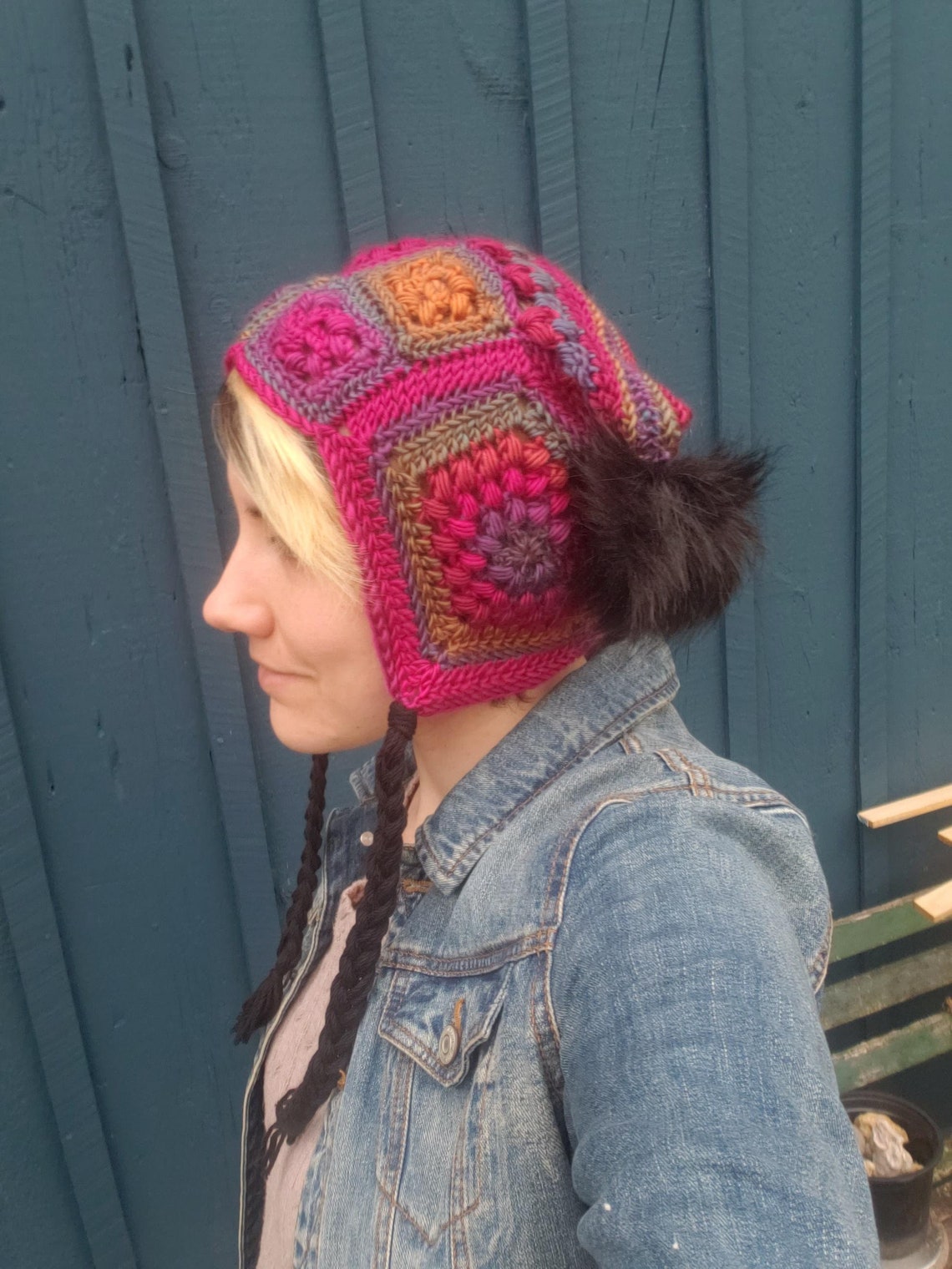 Radiant Soul Crochet Hat Pattern - Sack Hat, Ear Flap Hat, Double Pom ...