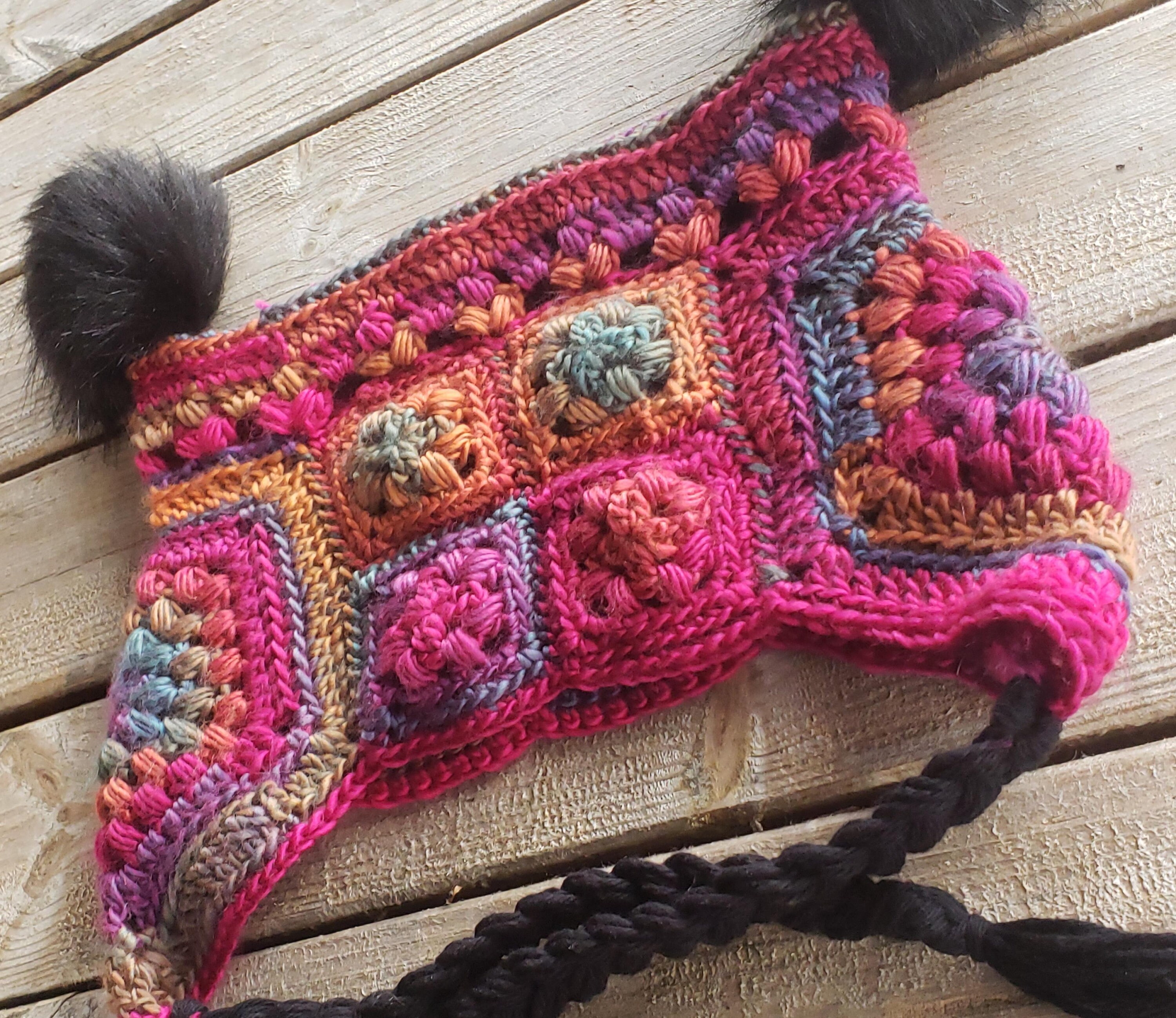 Radiant Soul Crochet Hat Pattern - Sack Hat, Ear Flap Hat, Double Pom ...