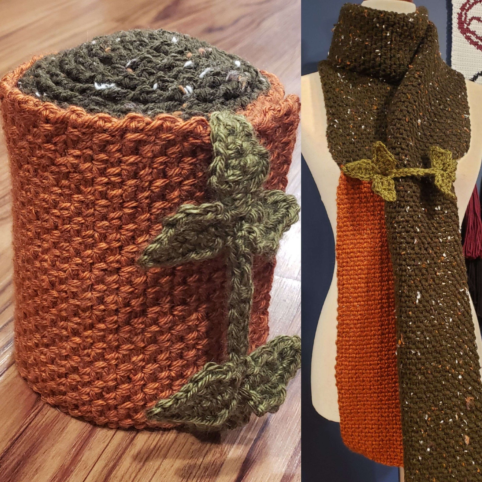 Cafe Scarves Crochet Pattern - Food Scarves - Matcha, Mocha, and ...