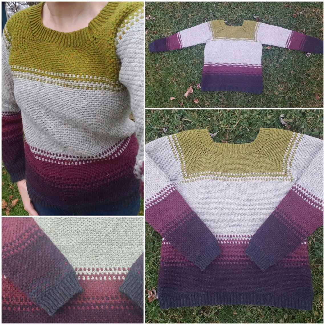 Crochet Moss Stitch Sweater Beginner Friendly Pattern - Etsy