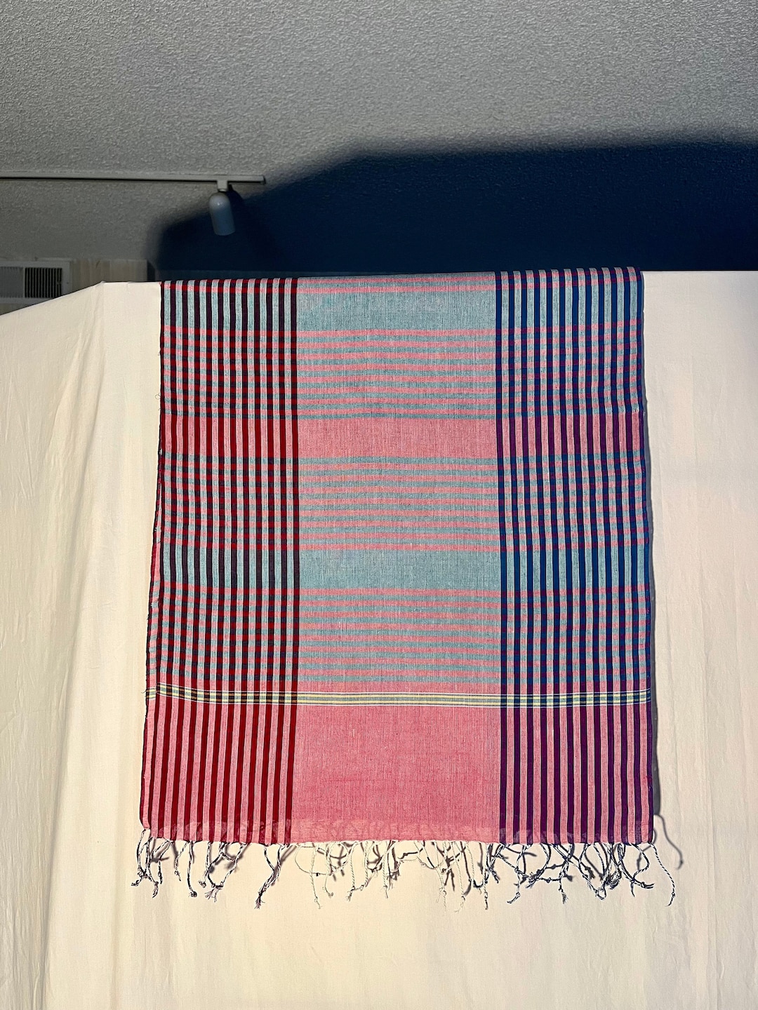 MHC 011 S, Scarf, Handwoven 100% Cotton Scarf With Hand-dyed, Cambodian ...