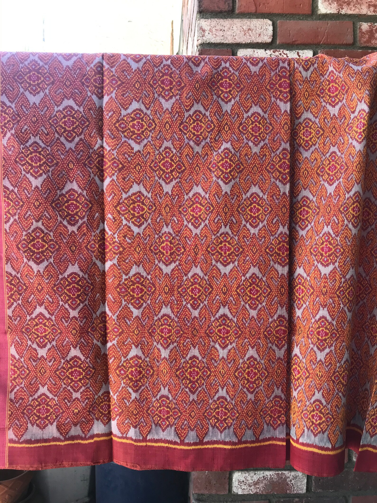 HCSF 001, Silk Fabric, Handwoven Khmer Golden Silk Threads Fabric With ...