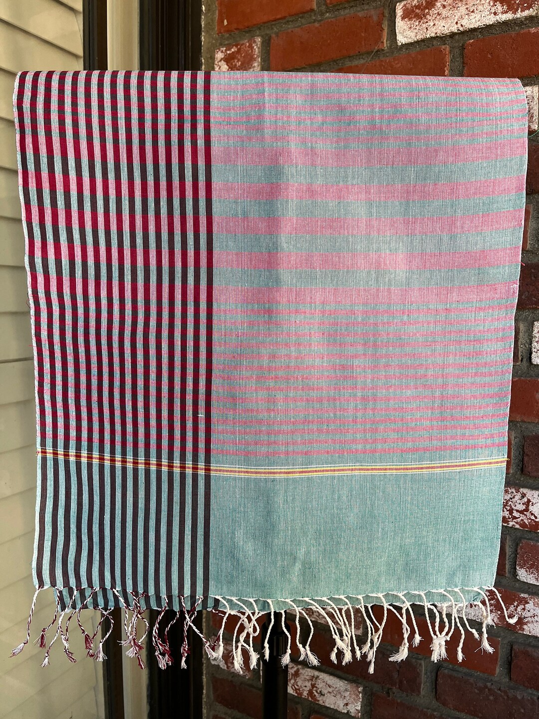 MHC 019 S, Scarf, Handwoven 100% Cotton Scarf With Hand-dyed, Cambodian ...