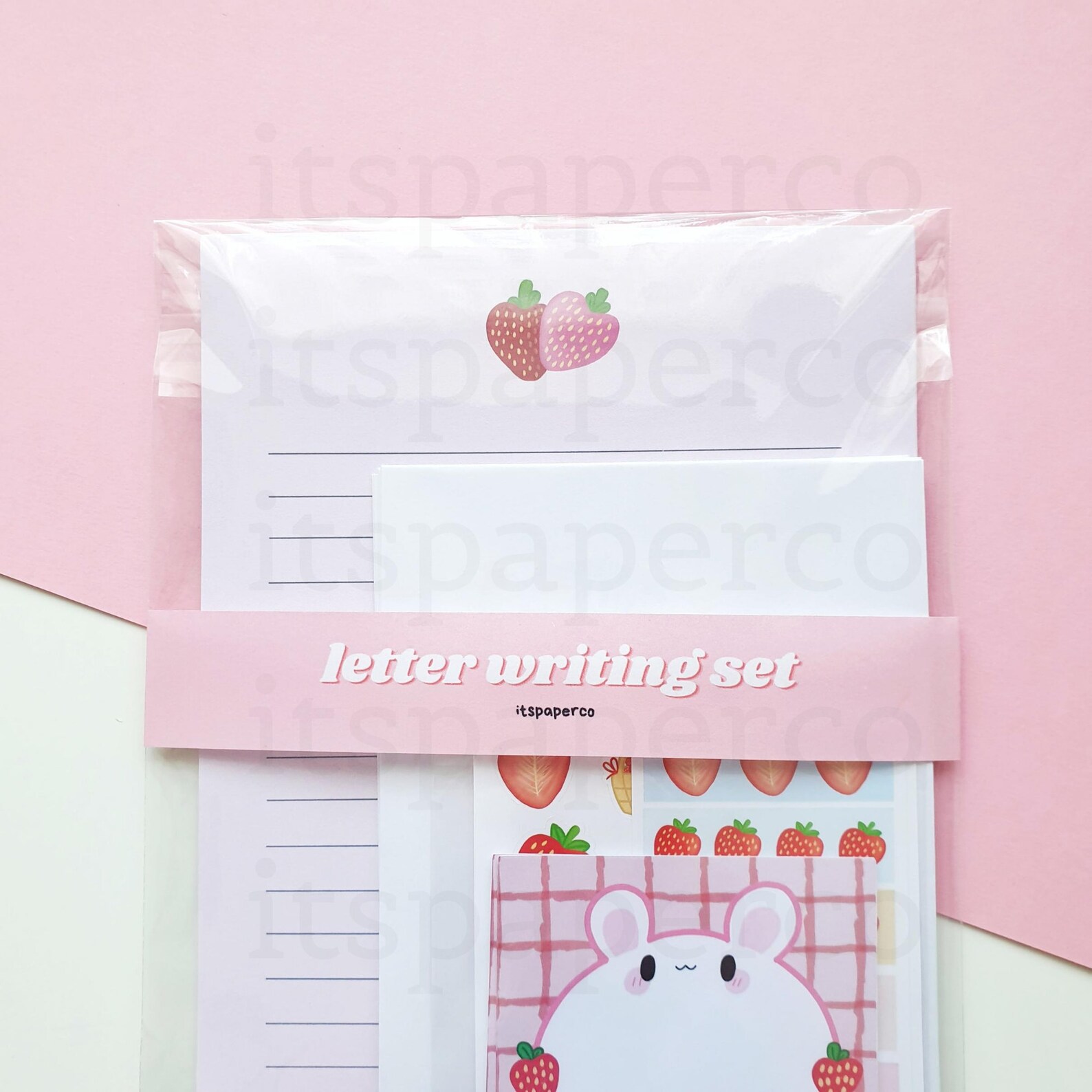 Strawberry Letter Writing Set Strawberry Writing Set Letter - Etsy