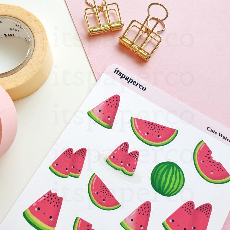 Cute Watermelon Sticker Sheet Planner Stickers Bullet - Etsy