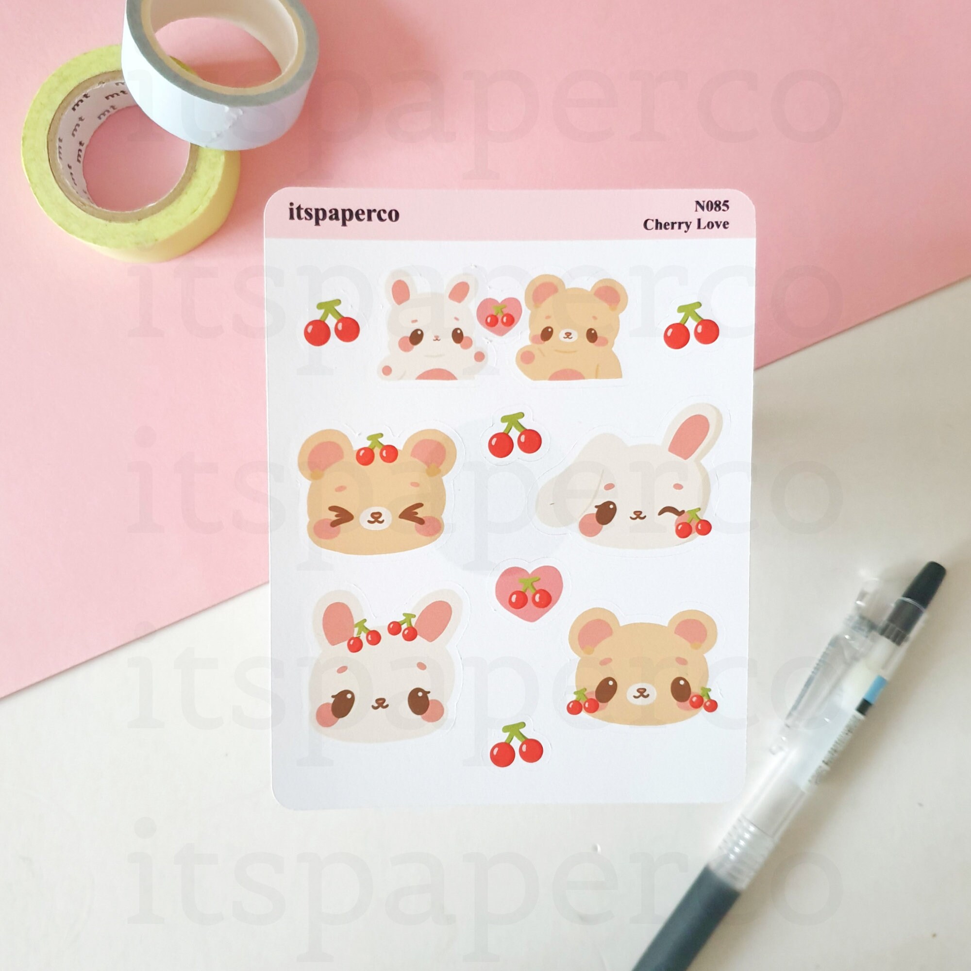 Cherry Love Sticker Sheet Planner Stickers Cute Stickers - Etsy UK