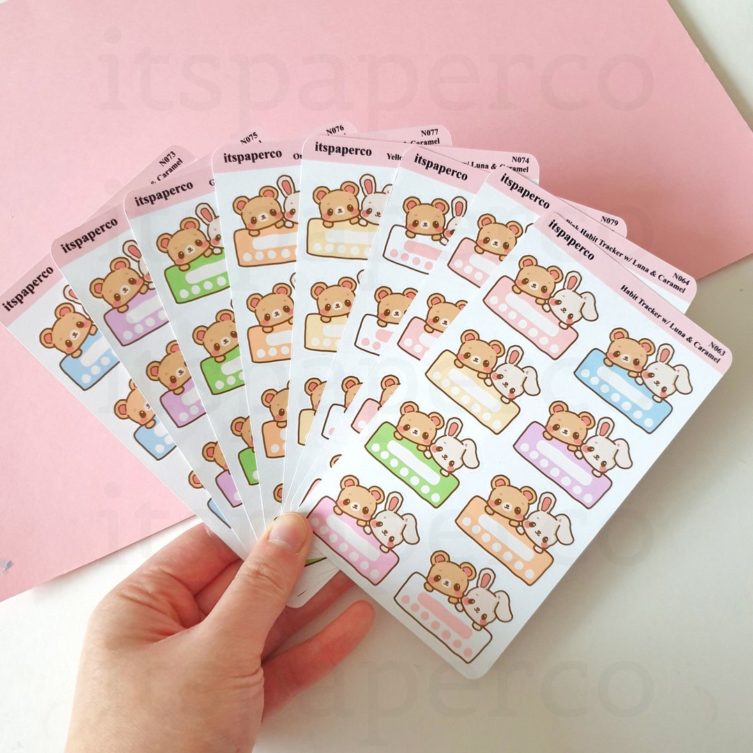 Cute Habit Tracker Sticker Sheet Planner Stickers, Bullet Journal ...
