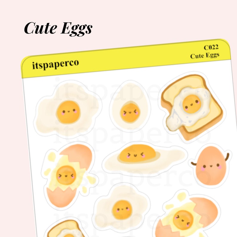 Cute Eggs Sticker Sheet Planner Stickers Bullet Journal - Etsy
