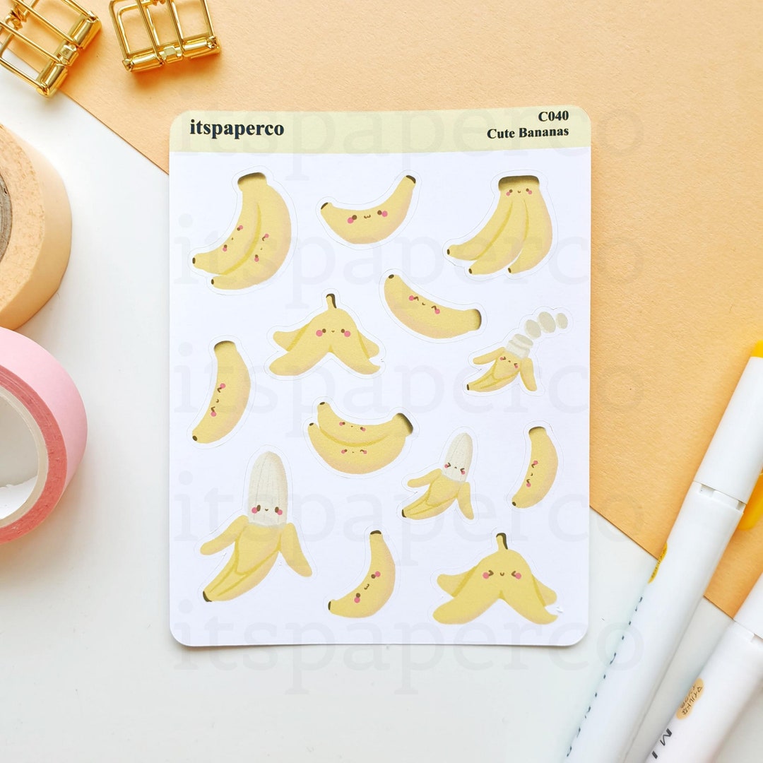 Cute Bananas Sticker Sheet planner Stickers, Bullet Journal Stickers ...