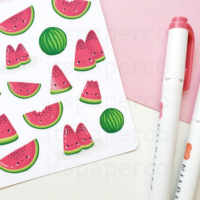 Cute Watermelon Sticker Sheet Planner Stickers Bullet - Etsy