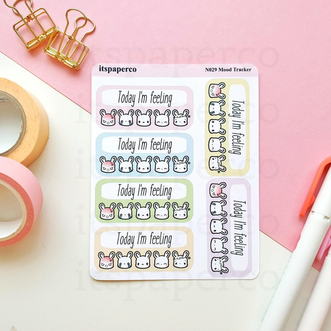 Mood Tracker Sticker Sheet Planner Stickers, Bullet Journal Stickers ...