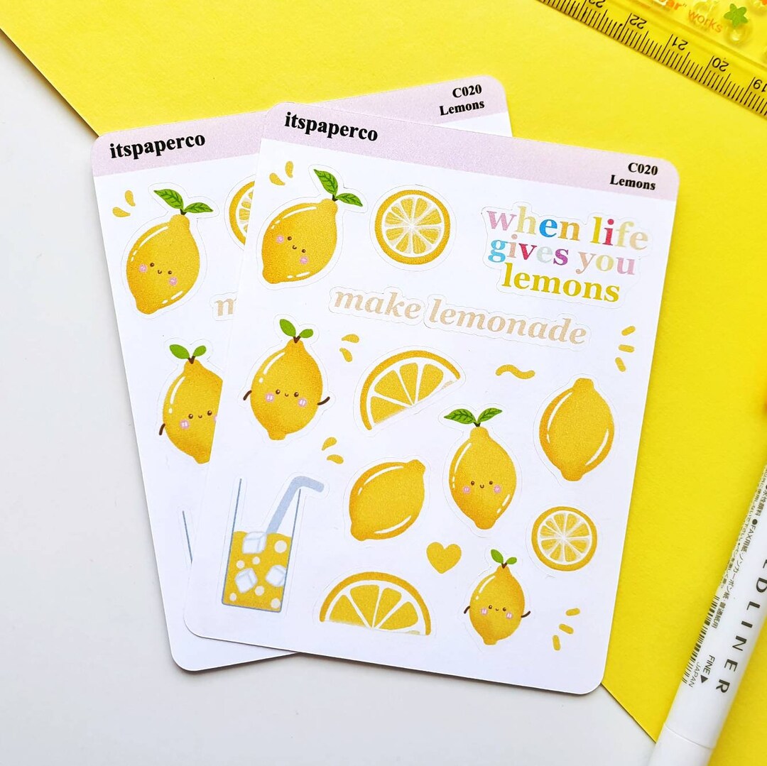 Cute Lemons Sticker Sheet Planner Stickers, Bullet Journal Stickers ...