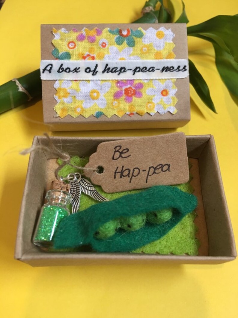 A Box of Hap Pea Ness Happiness Happy Gift Peas Felt Pea - Etsy UK