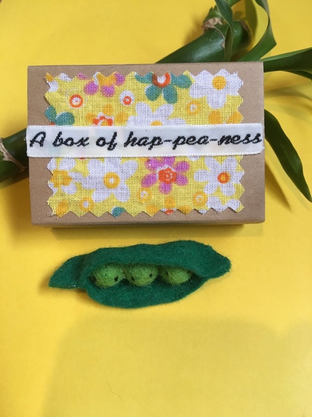 A Box of Hap Pea Ness Happiness Happy Gift Peas Felt Pea | Etsy UK