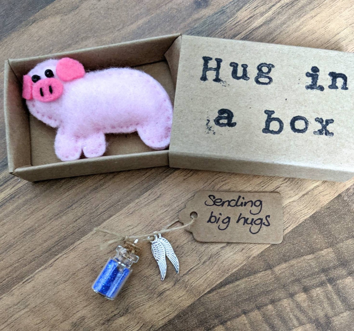 Hug in a Box Pig Gift Felt Get Well Soon Mental Health - Etsy