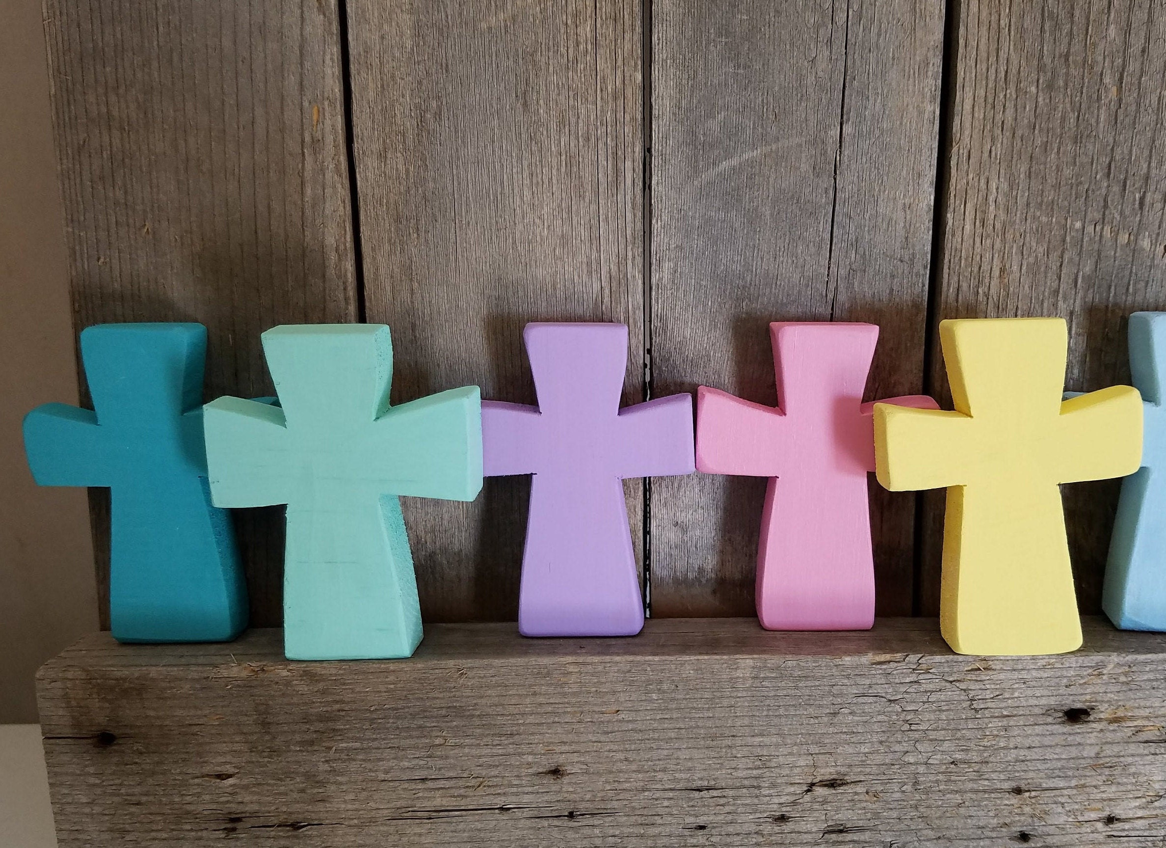 Easter, Wooden Crosses, Miniature Wooden Crosses, Crosses, Colorful ...