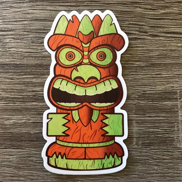Tiki Art Sticker Drunk Tiki Idol - Etsy