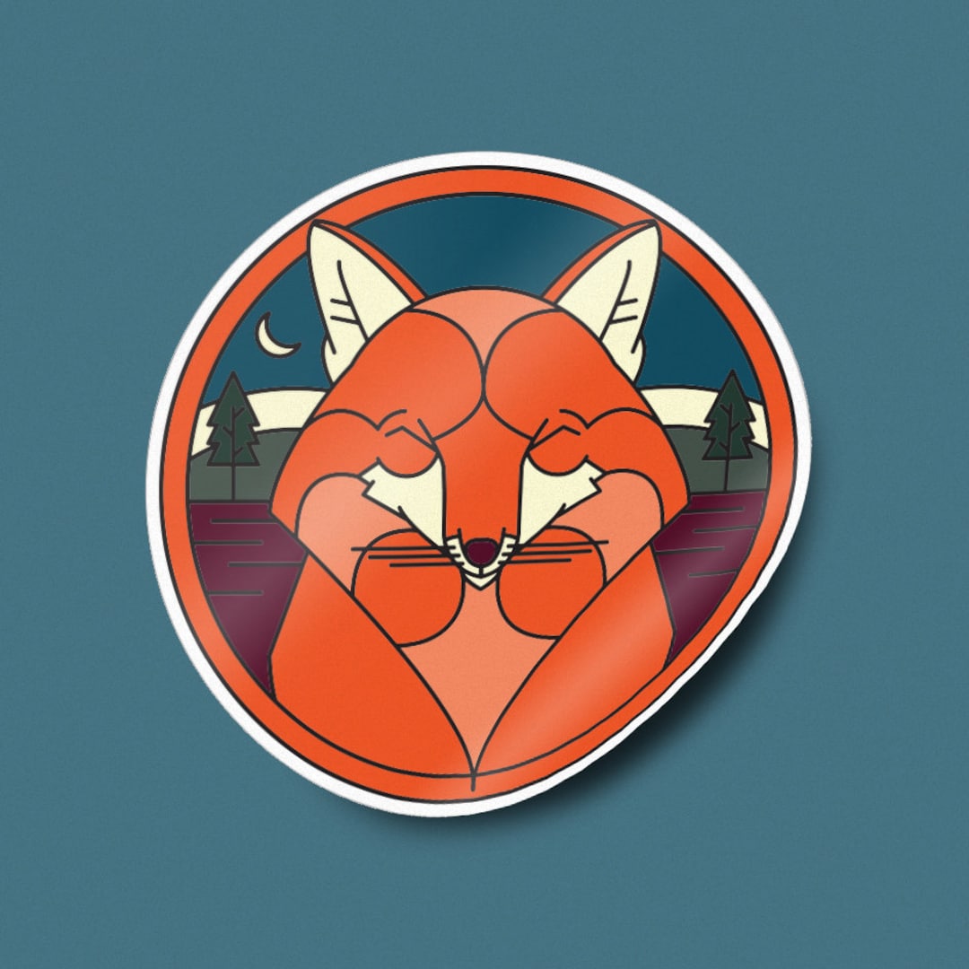 Fox Vinyl Sticker • Waterproof Laptop Sticker • Cute Animal Decal for ...