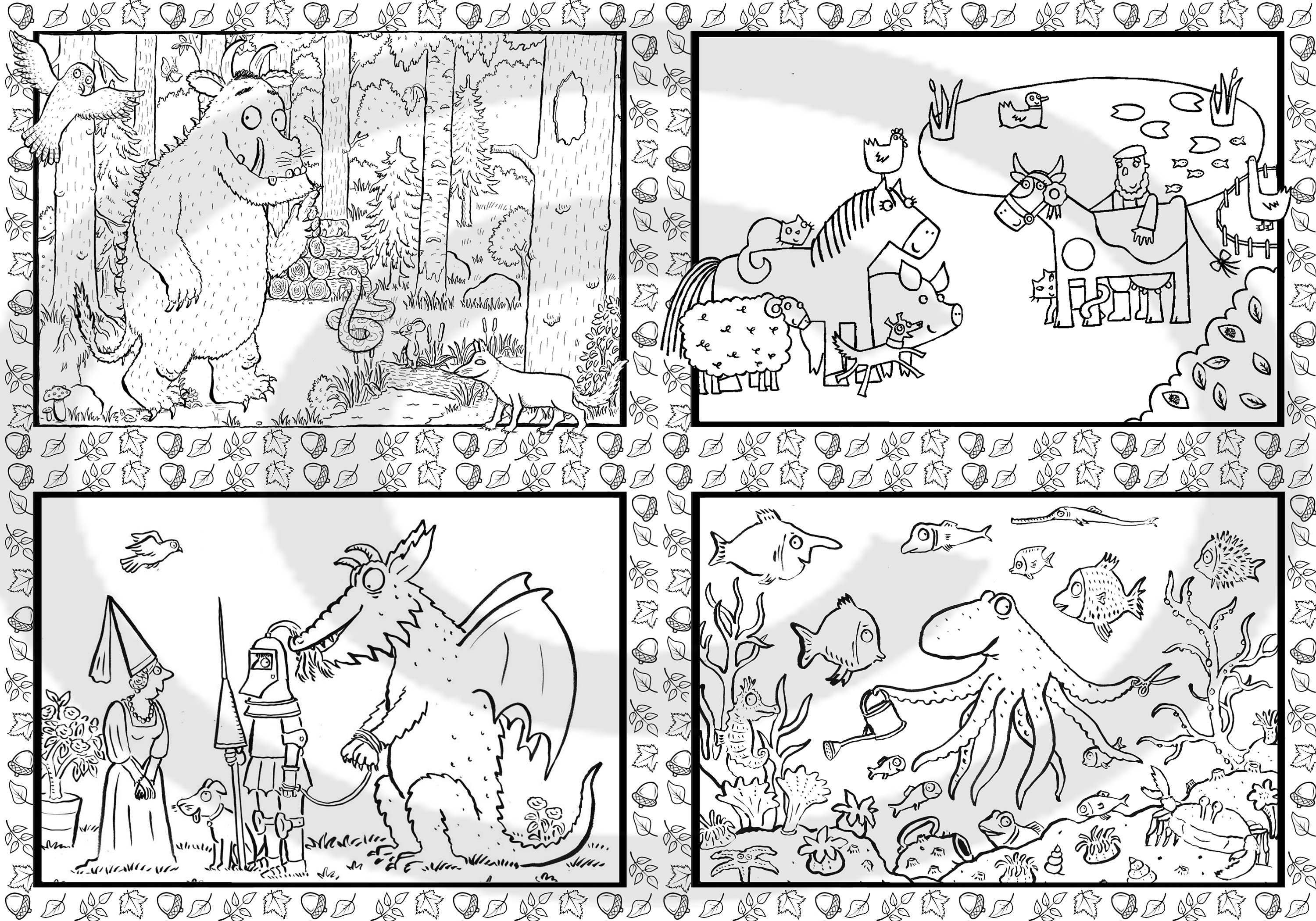 Julia Donaldson 17 Printable Colouring Book Pages Party Loot | Etsy