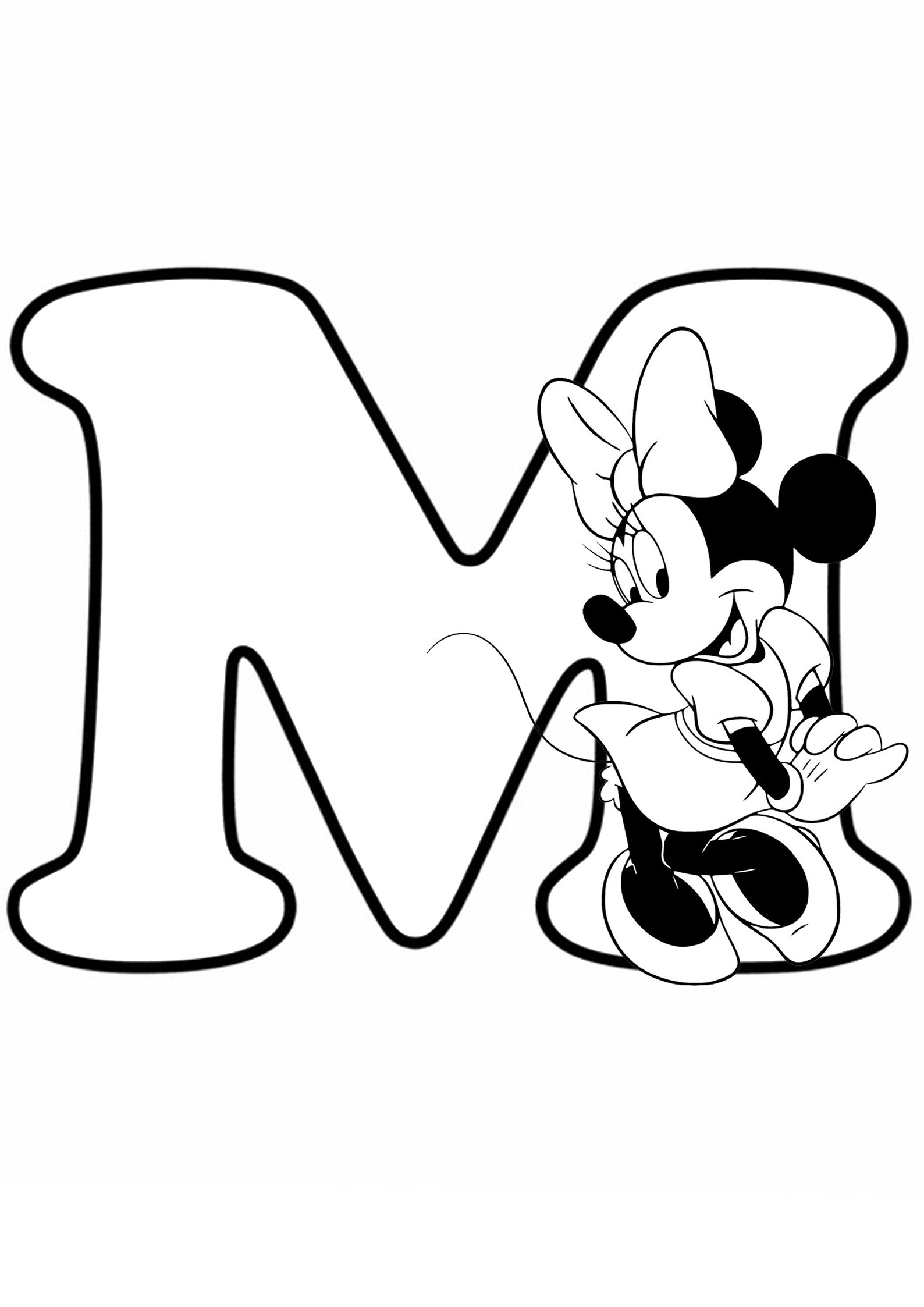 Minnie Mouse 37 Page Alphabet And Number Colouring Pages | Etsy