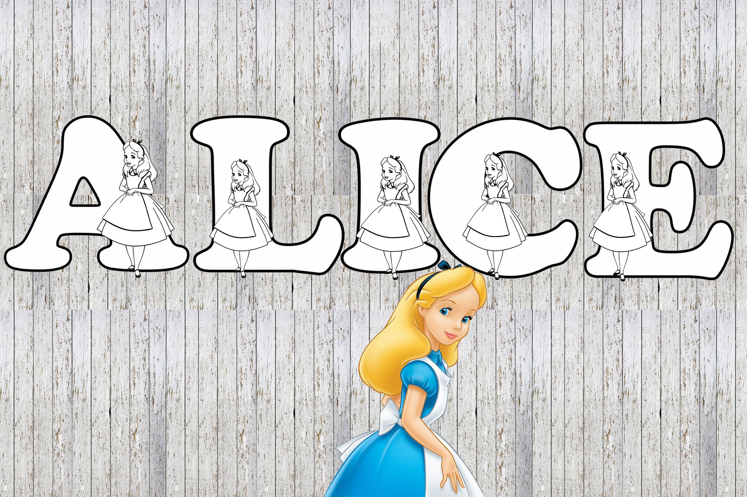 Alicia en el país de las maravillas Alfabeto de 37 páginas y | Etsy