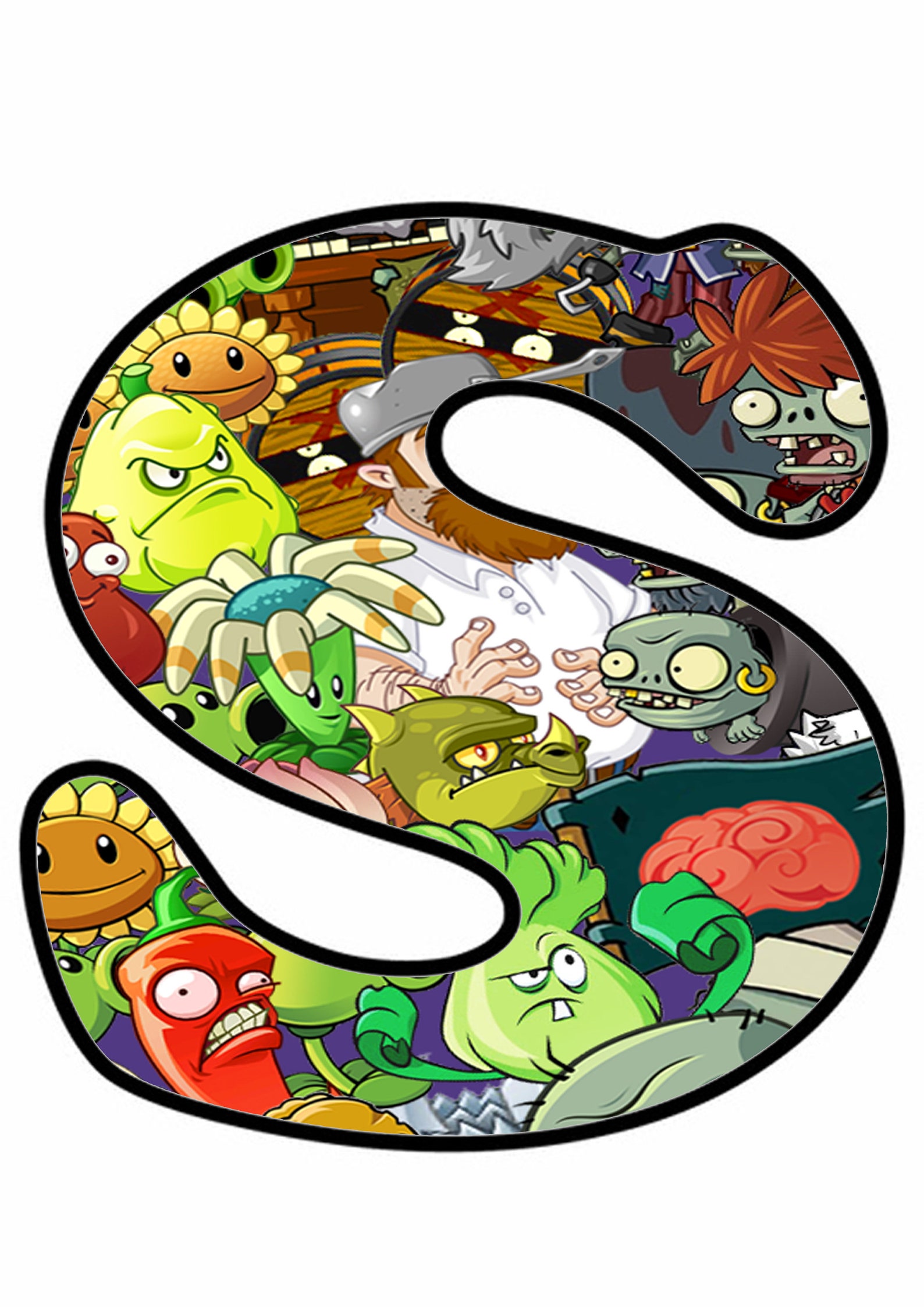 Plants Vs Zombies Themed 37 Alphabet And Number Images Party | Etsy