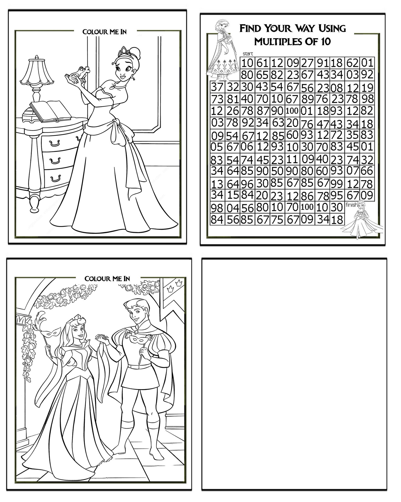 Disney Princess Printable Puzzle Quiz Colouring Book Ideal | Etsy