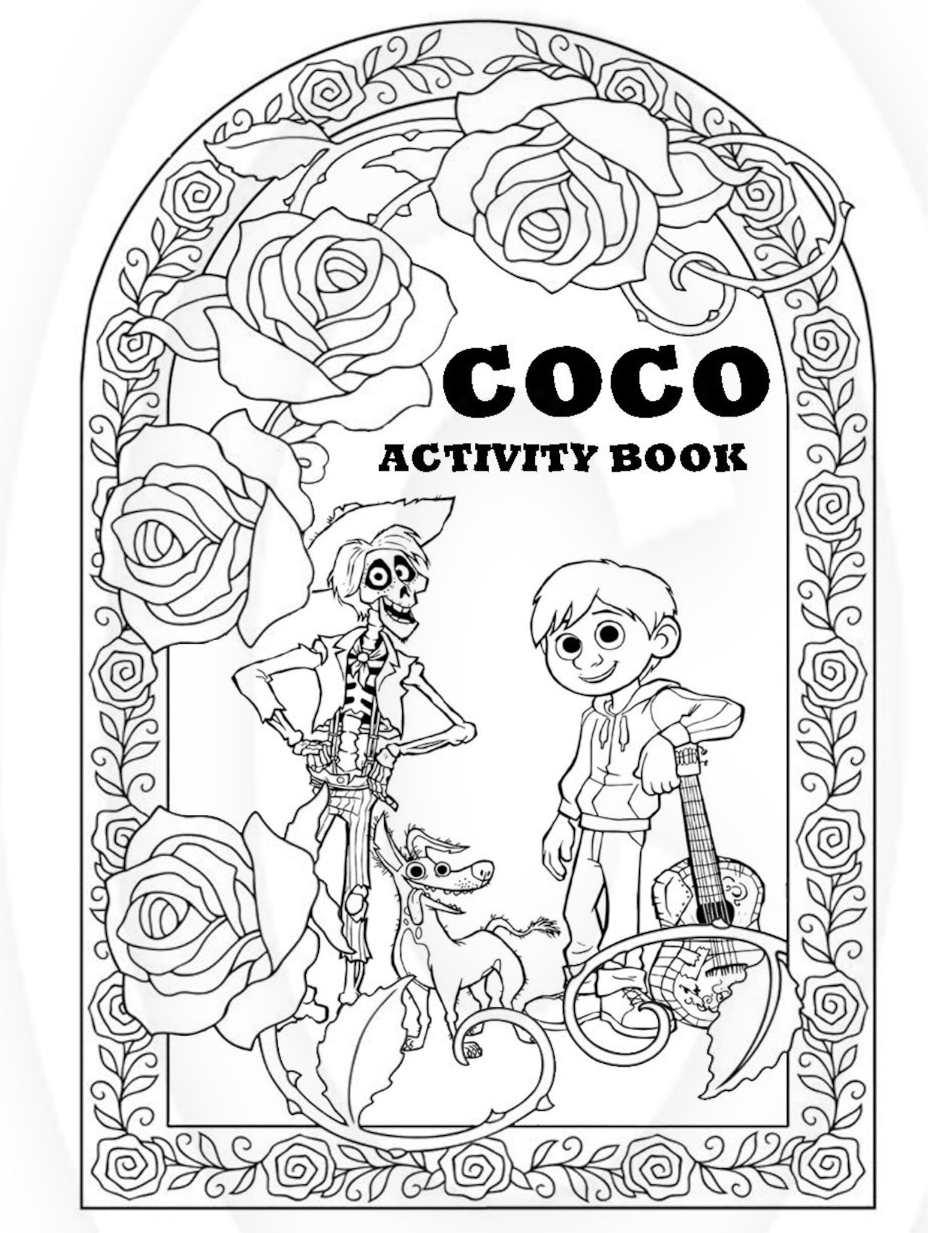 Coco Day Of The Dead Printable Puzzle Quiz Colouring Book | Etsy