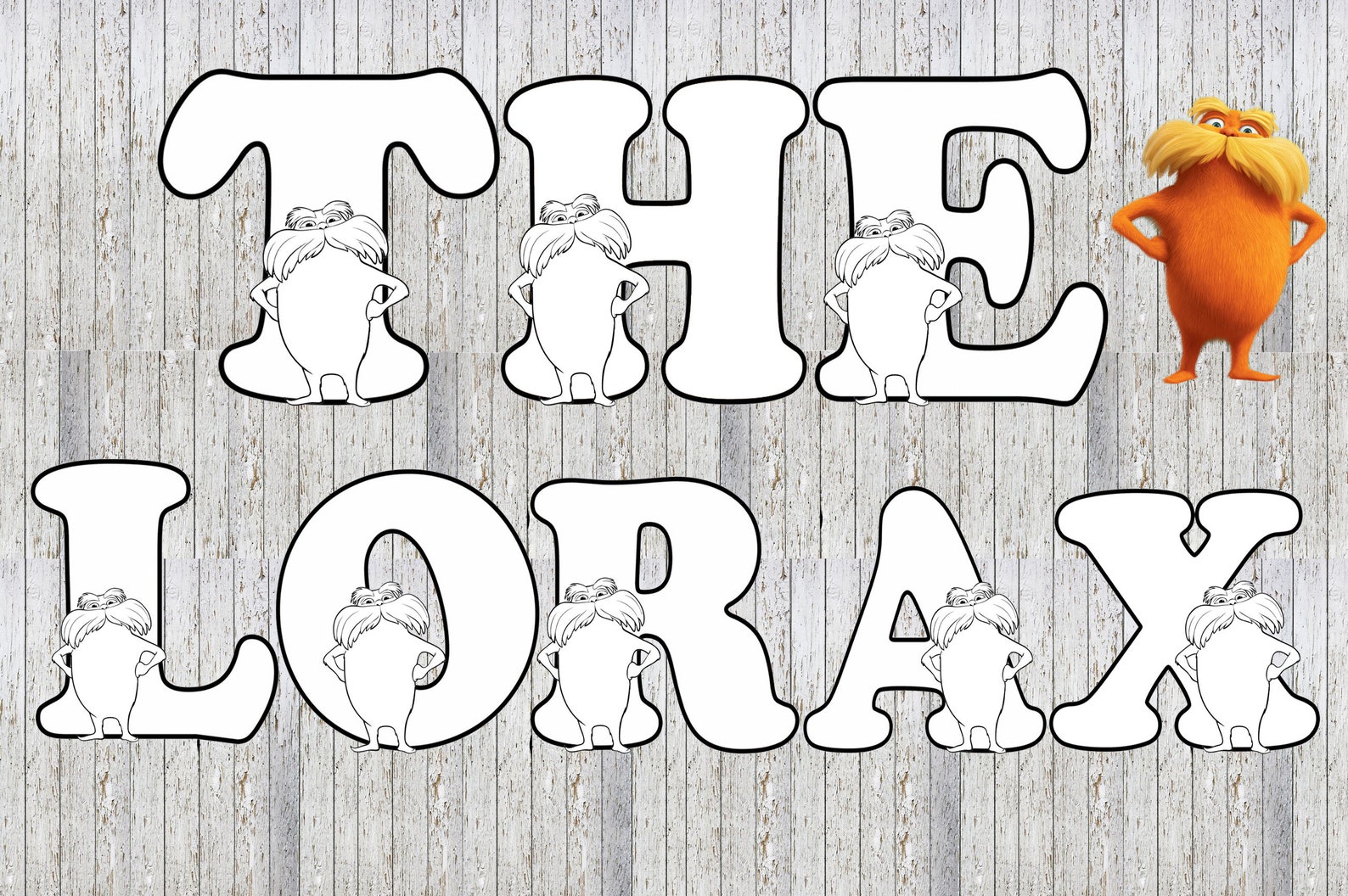 The Lorax 37 Page Alphabet And Number Colouring Pages Ideal | Etsy