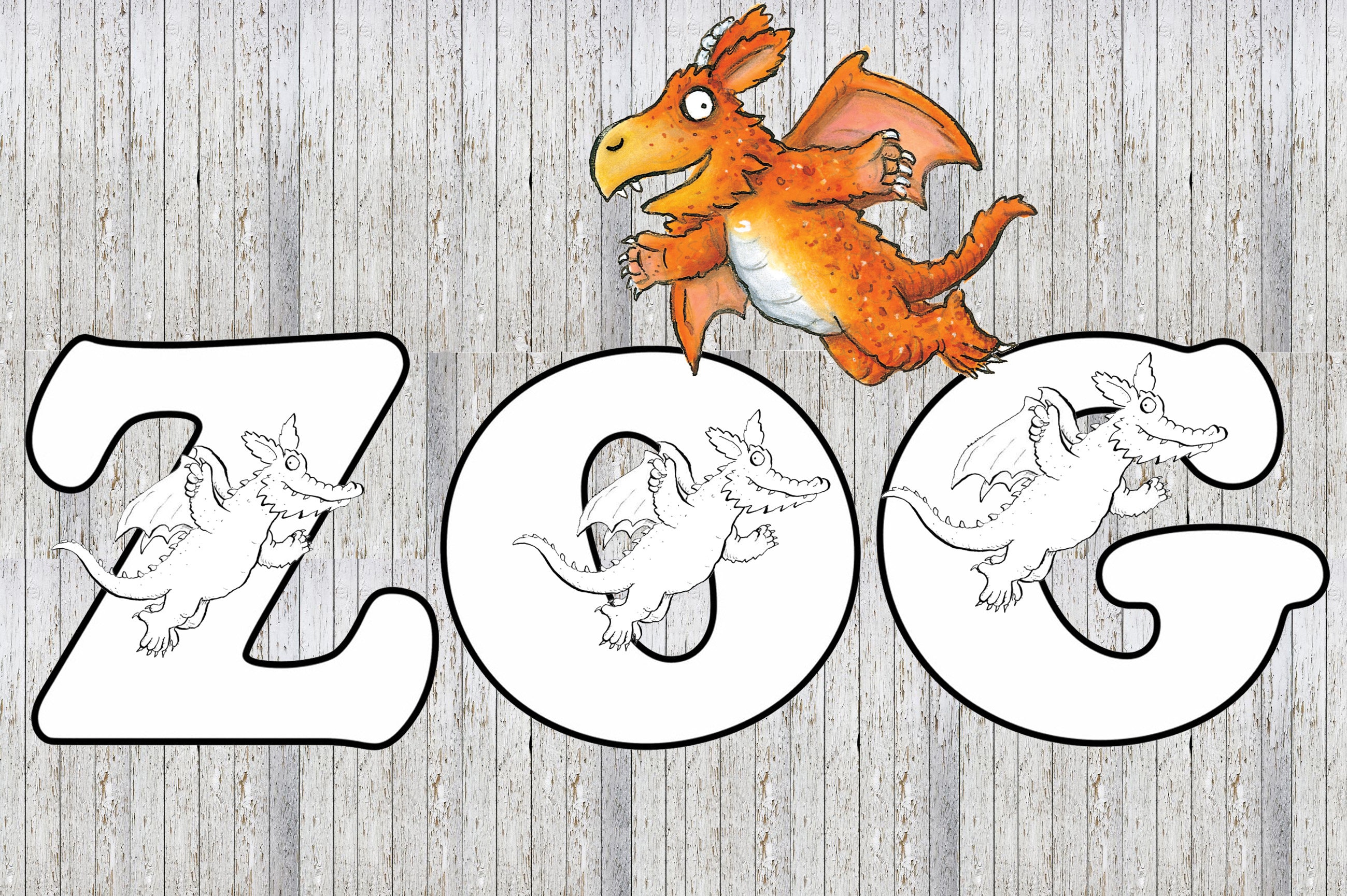 Zog The Dragon 37 páginas alfabeto y páginas para colorear | Etsy