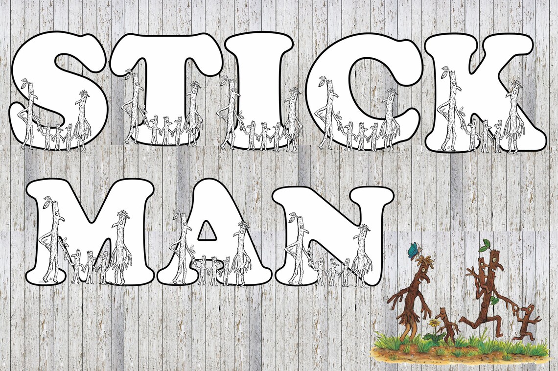 Stickman 37 Page Alphabet And Number Colouring Pages Ideal | Etsy