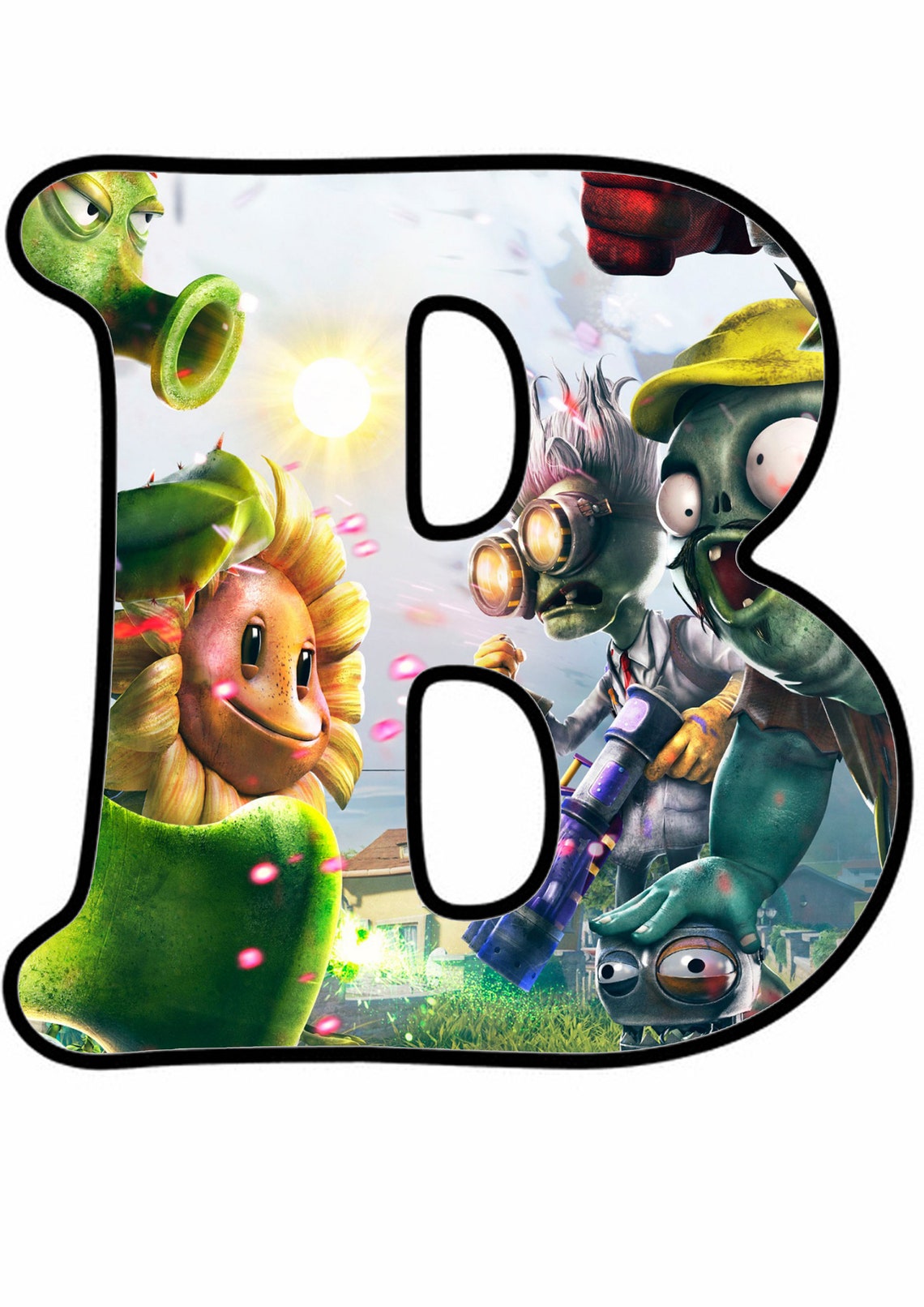 Plants Vs Zombies Temática 37 Imágenes de alfabeto y números | Etsy