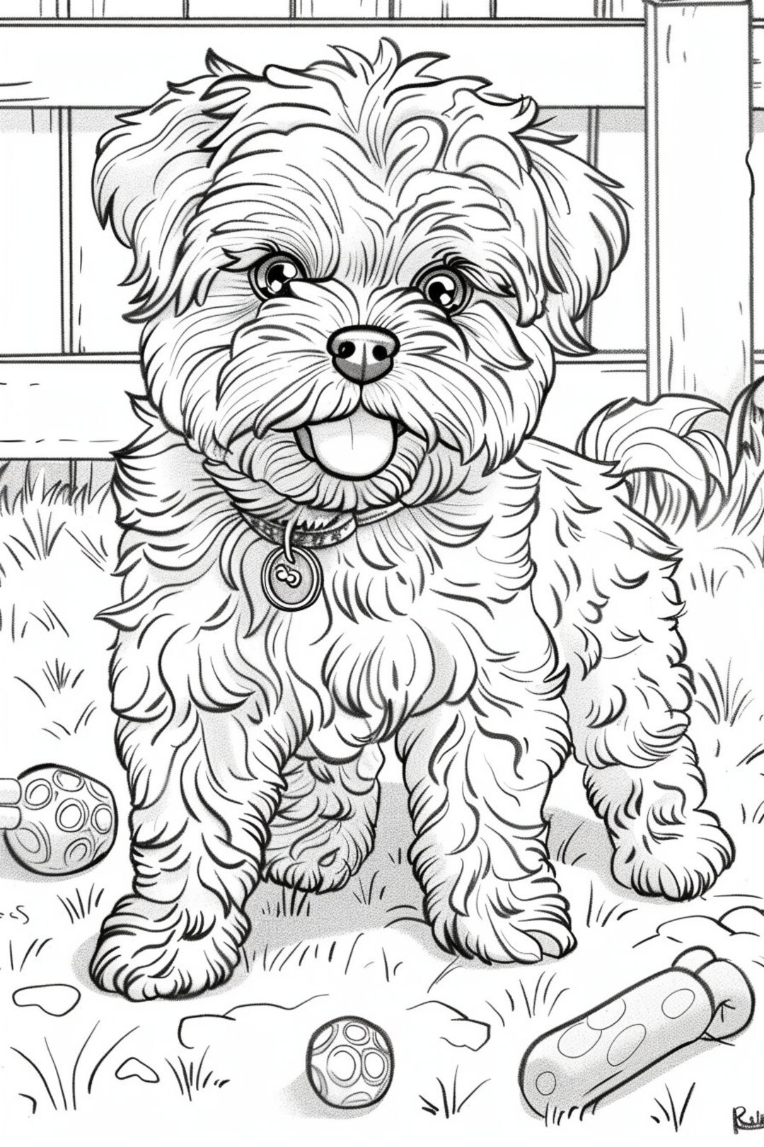 Shih Tzu Puppy Friends Coloring Book - Etsy