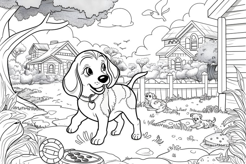 Beagles Puppy Friends Coloring Book - Etsy