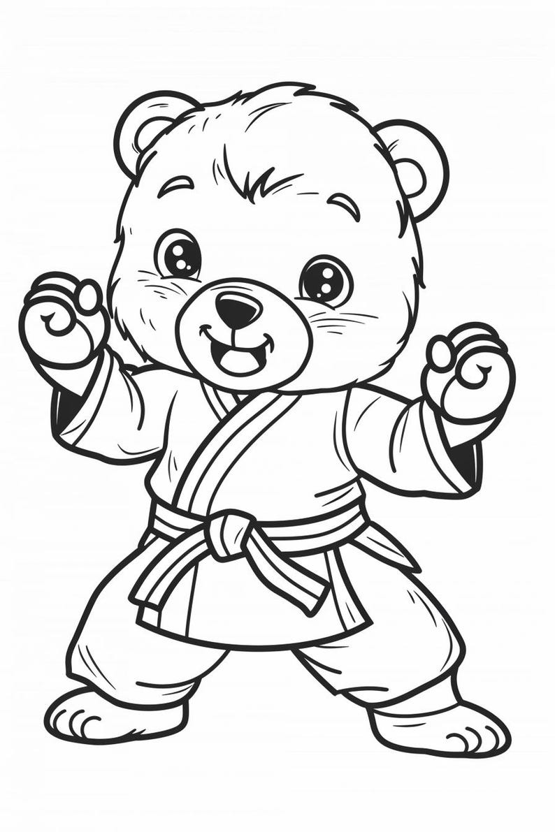 Karate Friends Coloring Book - Etsy