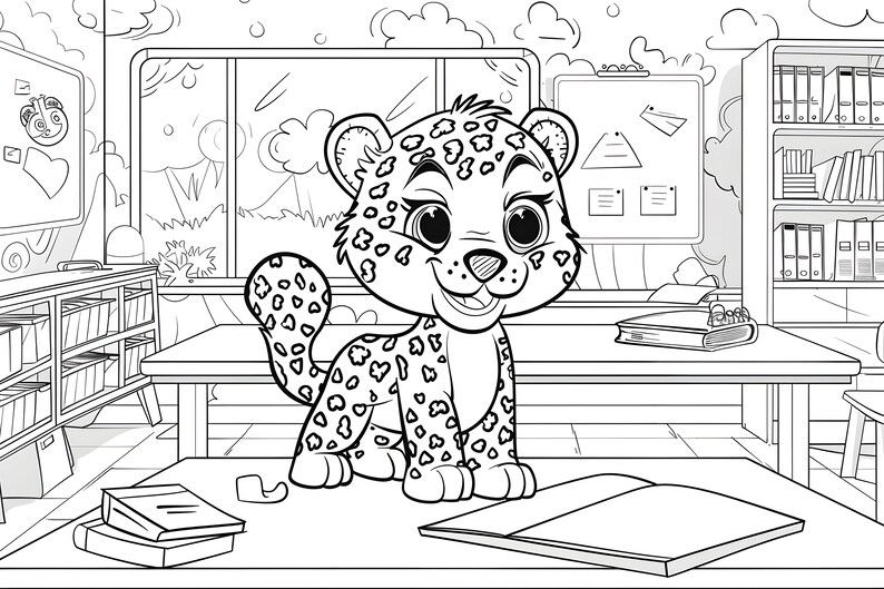 Leopard Print Kids Coloring Book - Etsy