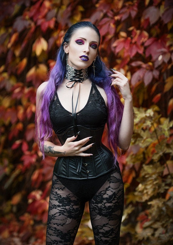 Daedra Model Posters Prints Sexy Lace Catsuit Purple Hair Etsy