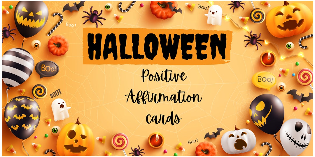 12 Halloween Positive Affirmation Cards for Kids 12 Cards - Etsy