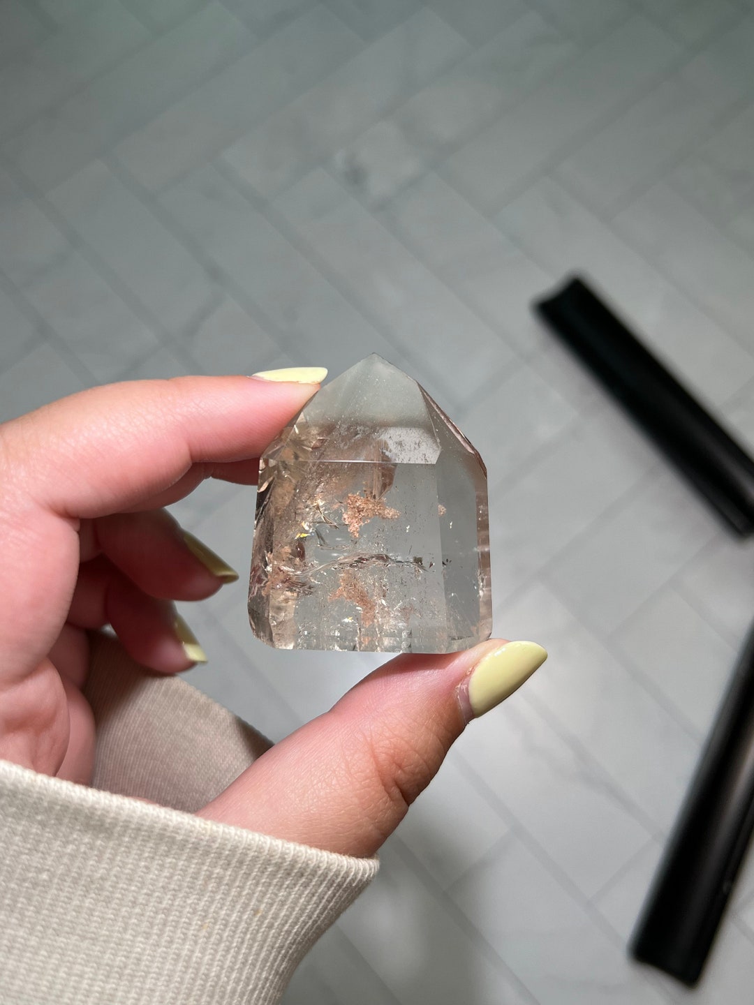 High Quality Polished Phantom Quartz Crystal Tower With Subtle Pale ...