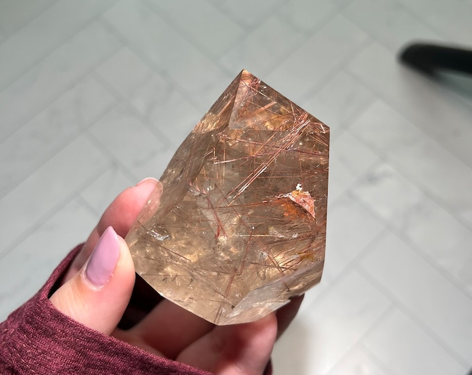 Pink Rutile on Stand - Etsy Canada