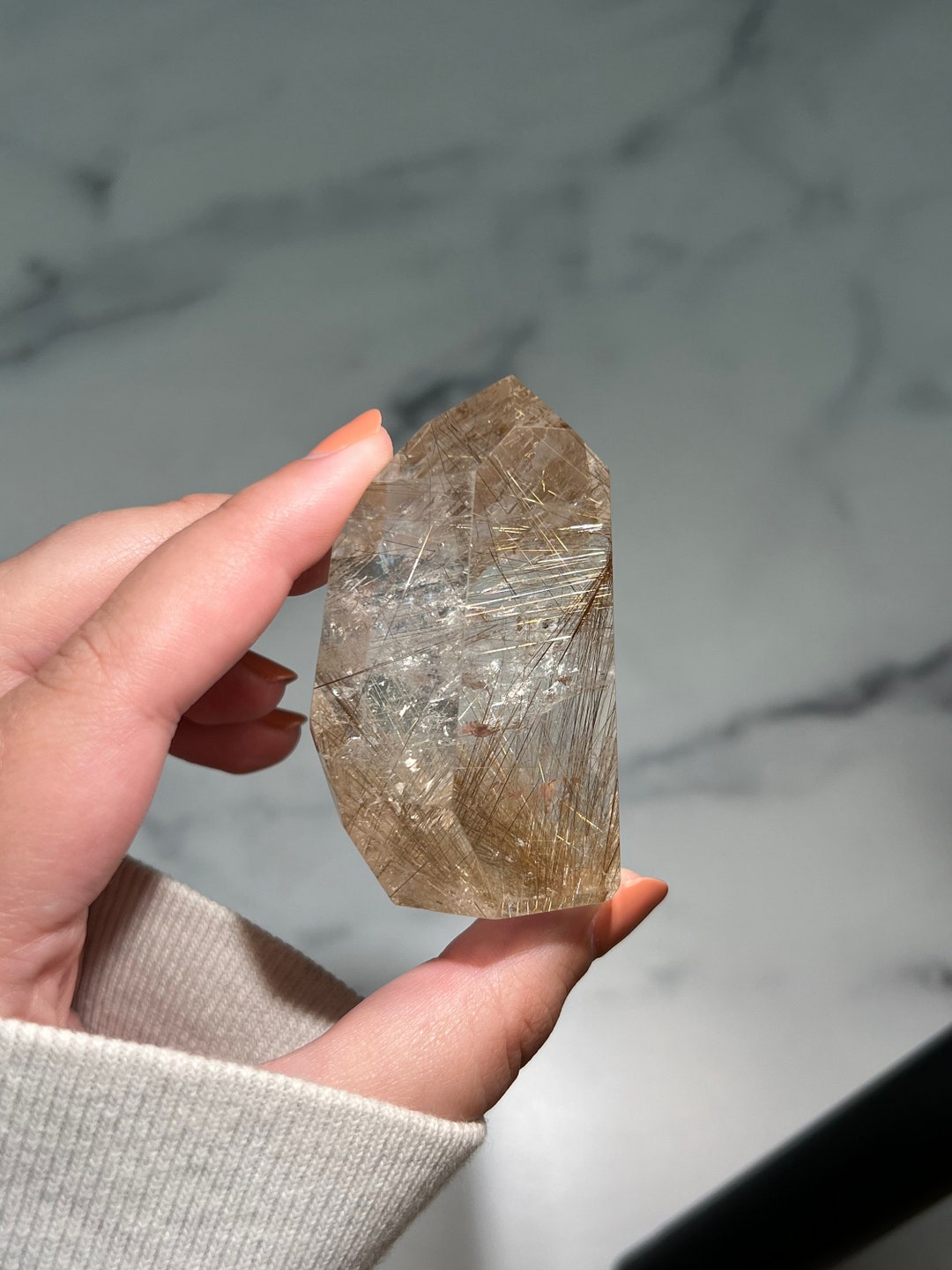 High Grade Rutilated Quartz Polished Tower With Dense Shining Metallic ...