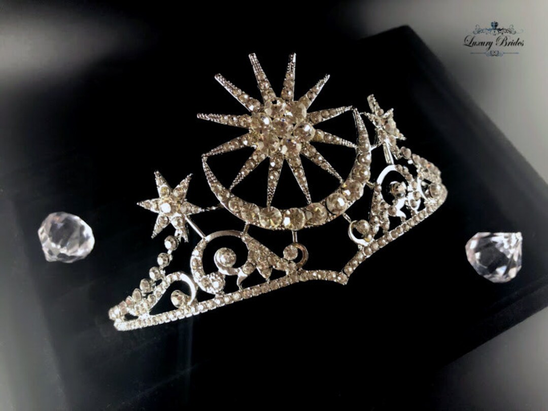 Crystal Star Wedding Tiara, Silver Celestial Bridal Headband - Etsy