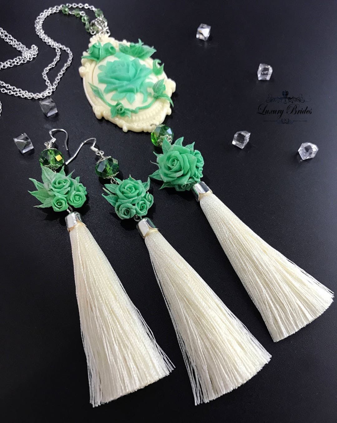 Quaste Schmuck-Set, Fransen Halskette, Fransen Ohrringe, Quaste ...