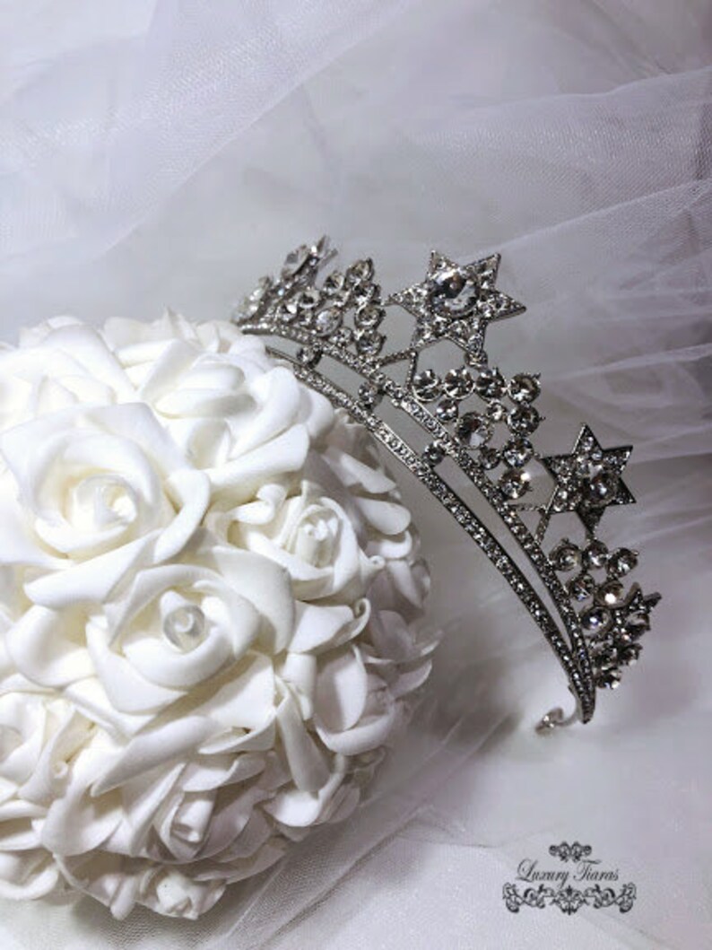 Star Wedding Tiara, Crystal Star Tiara, Bridal Star Tiara, Luxury ...