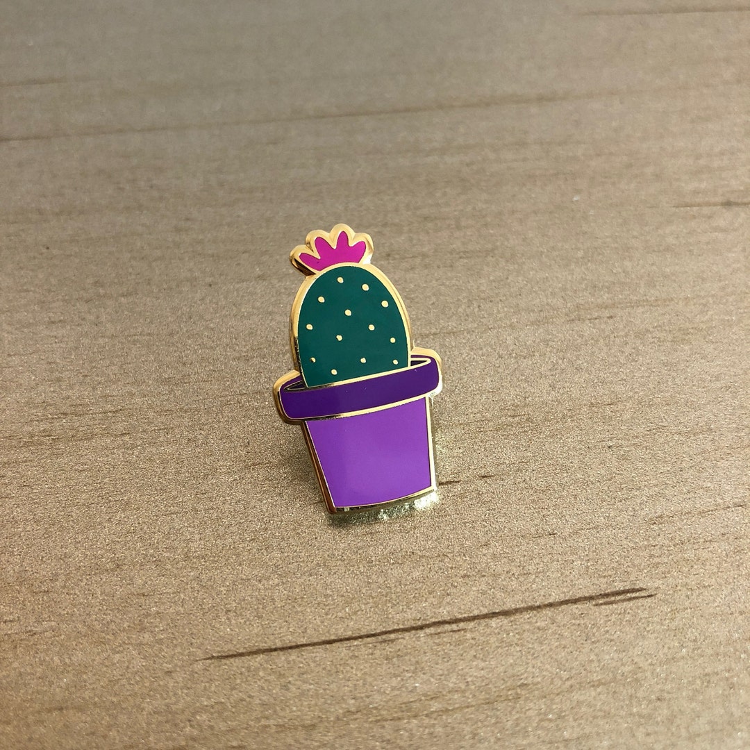 Hard Enamel Pin - Cactus Pin - Cactus Hard Enamel Pin - Cute Cactus ...